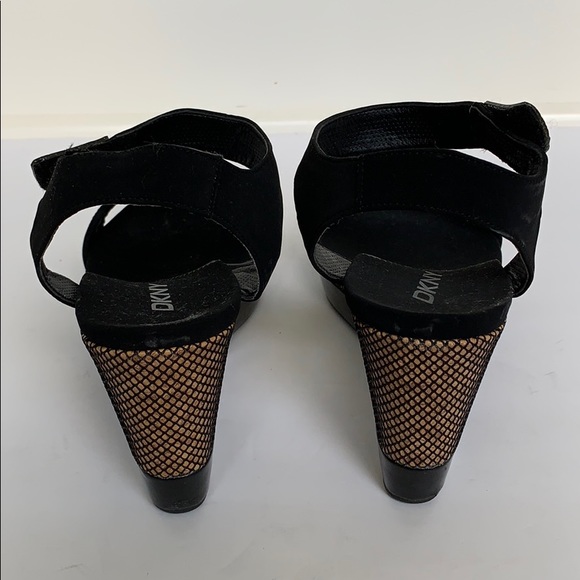 Dkny | Shoes | Dkny Black Suede Net Platform Sandals | Poshmark